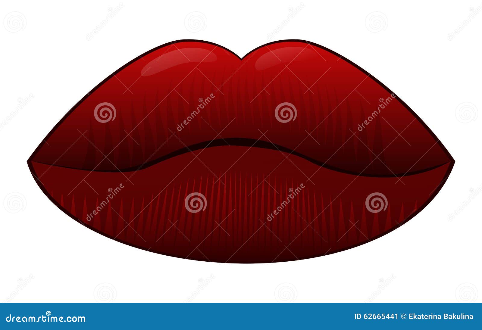 Red Lips in the Style of a Comic Book Stock Illustration - Illustration ...