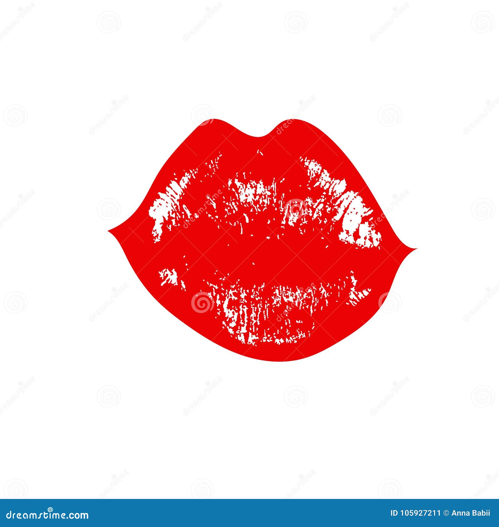 Red Lips Track Print. Stamp of Mouth. Vector Illustration. Stock Vector ...