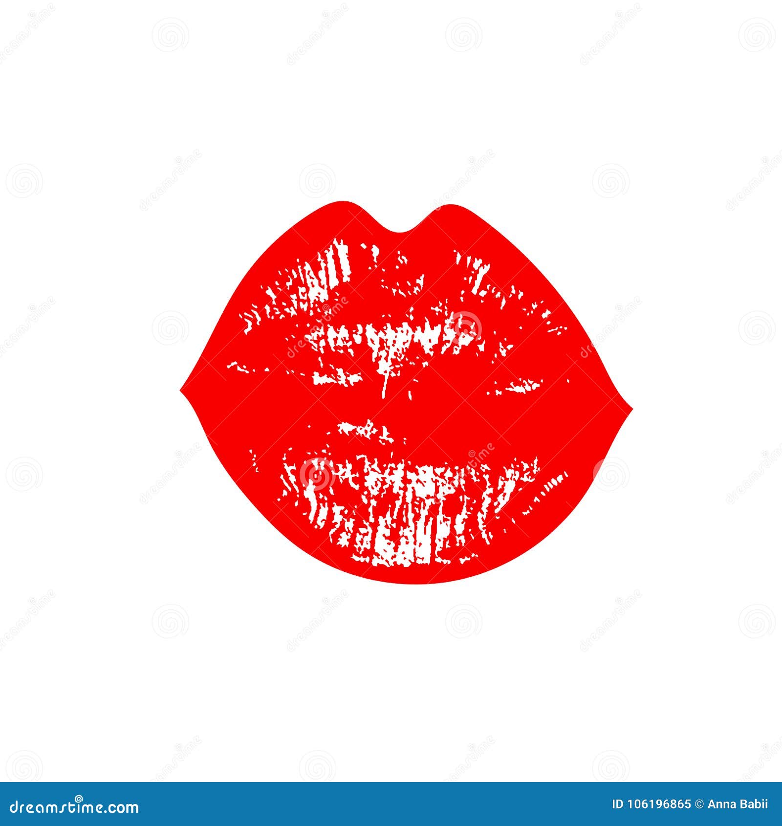 Red Lips Track Print. Stamp of Mouth. Vector Illustration. Stock Vector ...