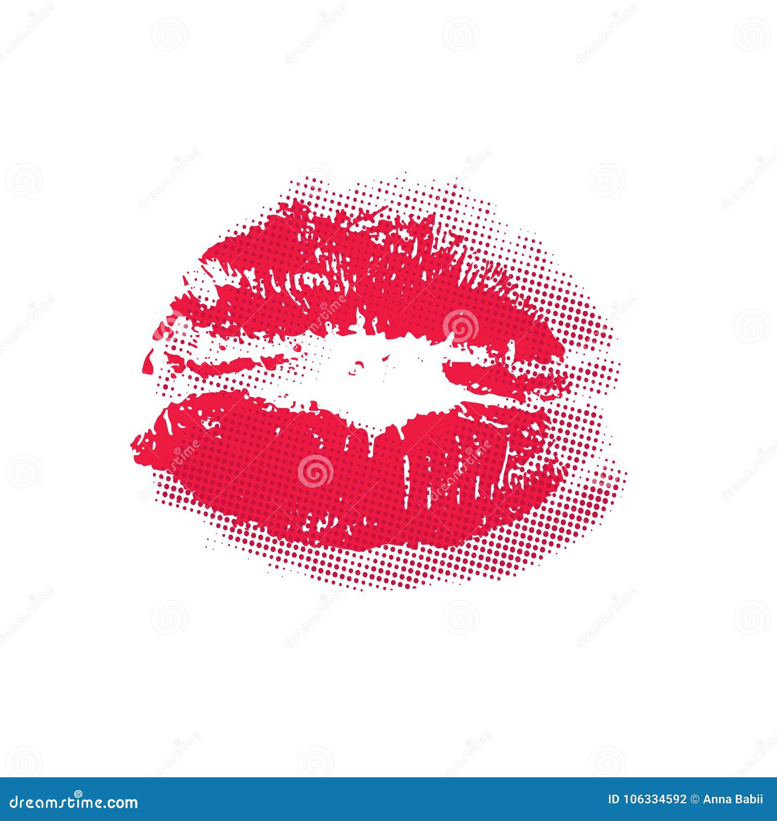 Red Lips Track Print. Stamp of Mouth. Vector Illustration. Stock Vector ...