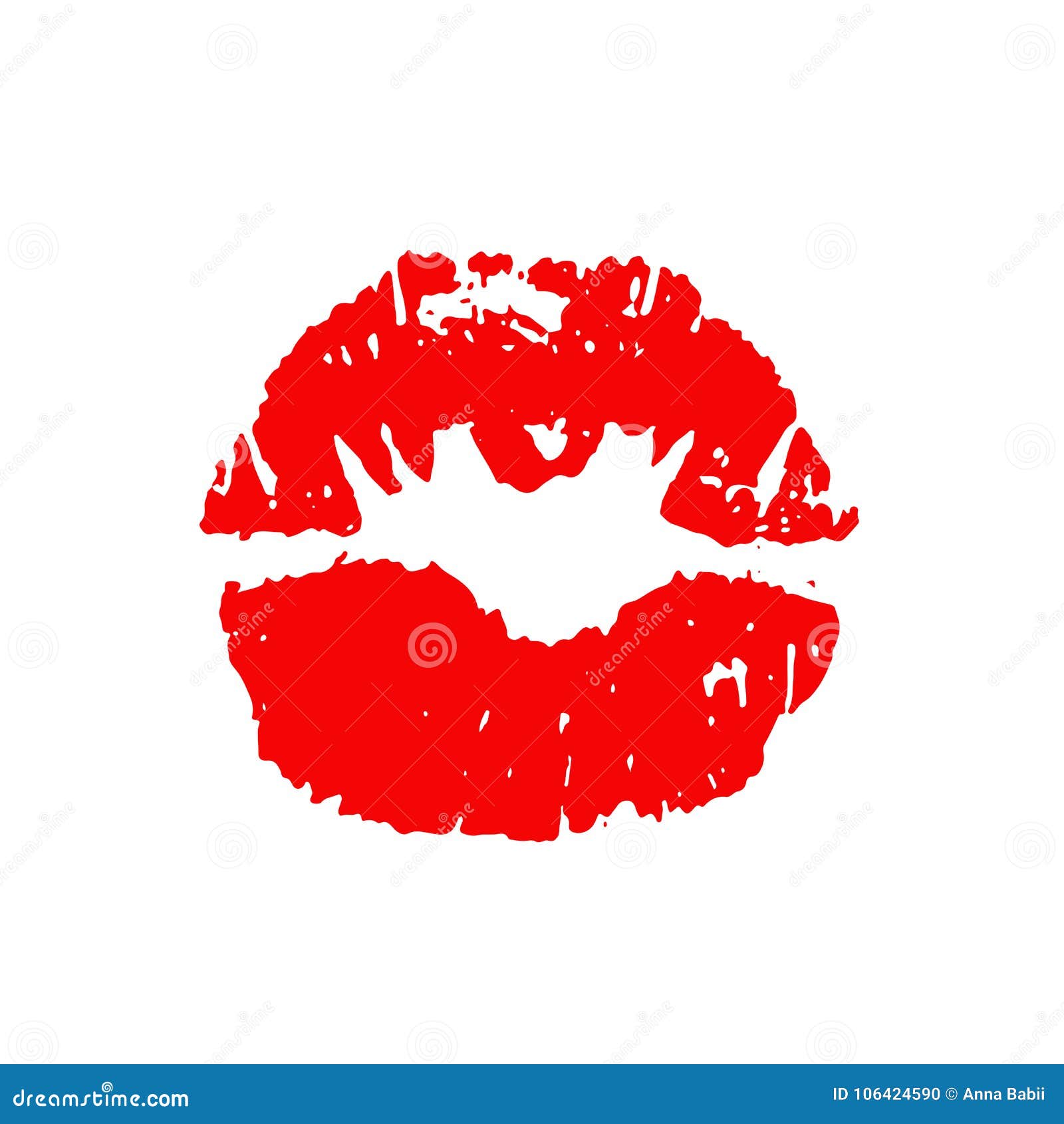 Red Lips Track Print. Stamp of Mouth. Vector Illustration. Stock Vector ...