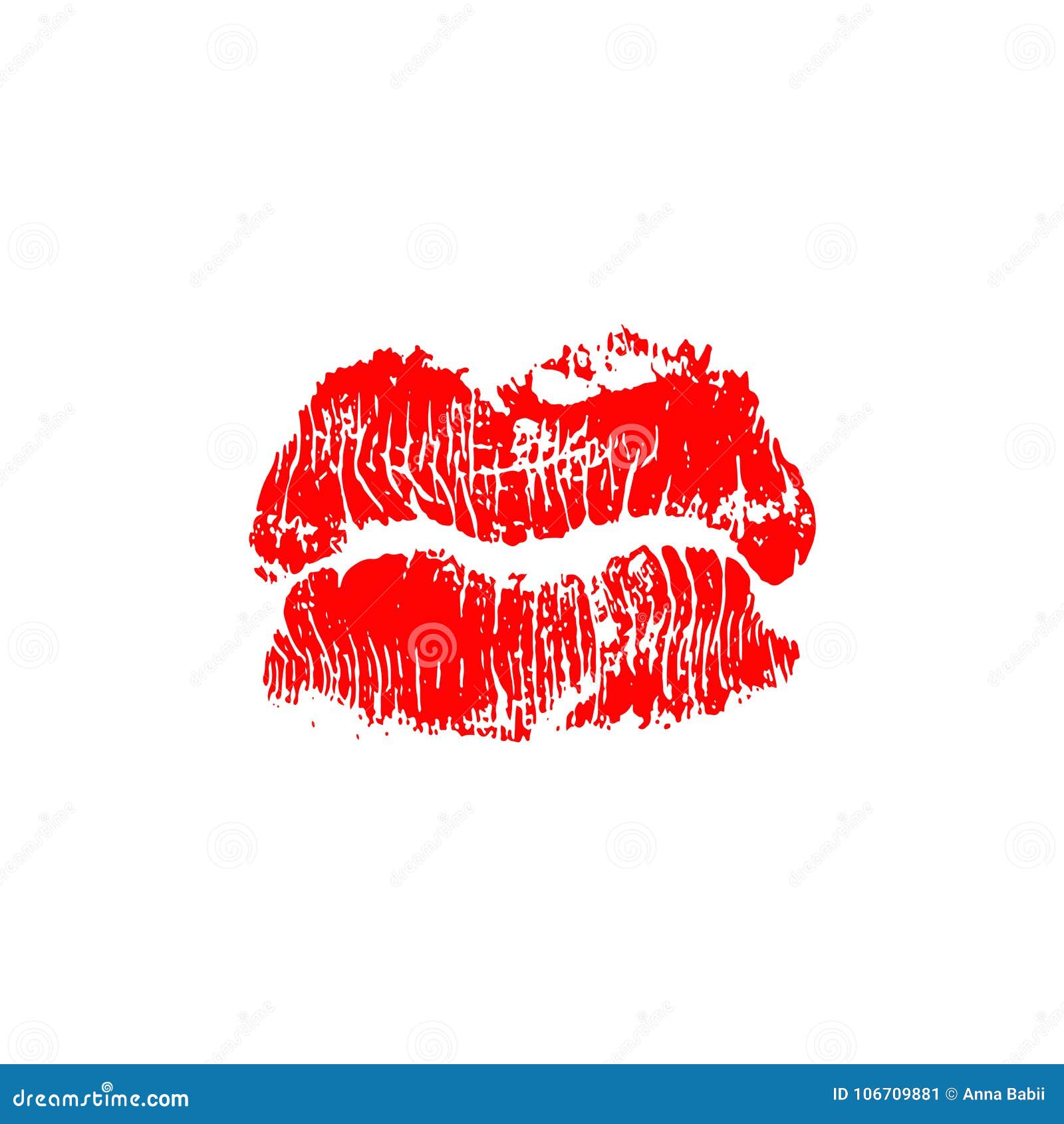 Red Lips Track Print. Stamp of Mouth. Vector Illustration. Stock Vector ...