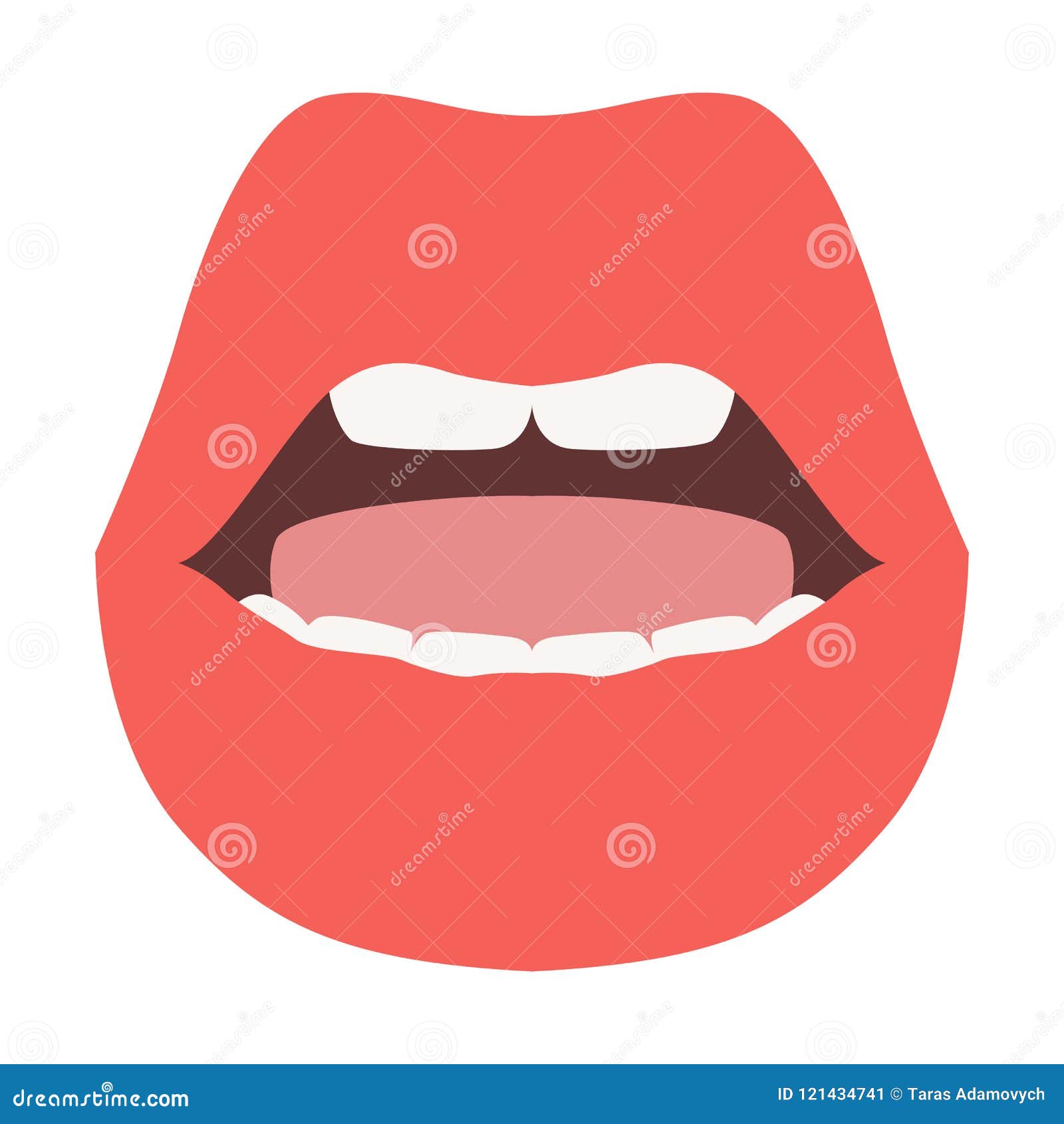 Lips Vector Illustration Flat Style Front Side Stock Vector ...