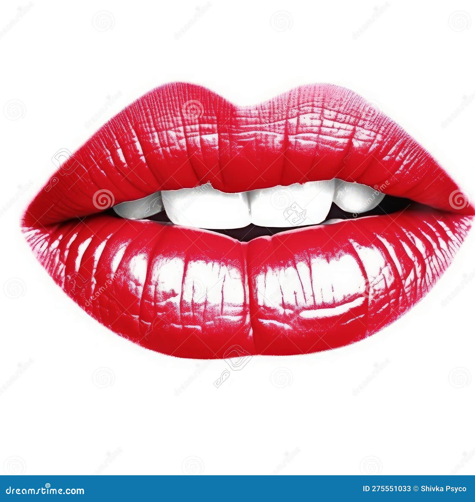 Red Lips on White Background Generative AI Stock Illustration ...