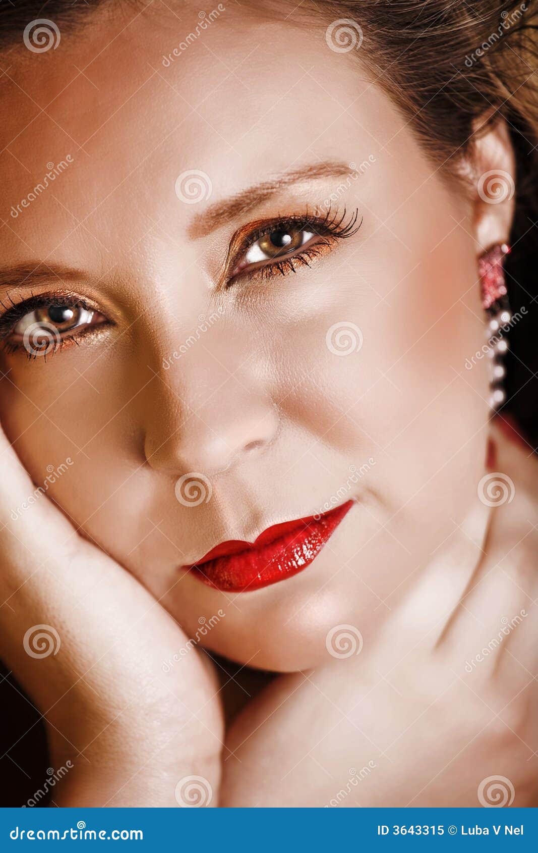 Red lips woman stock image. Image of look, false, eyelashes - 3643315