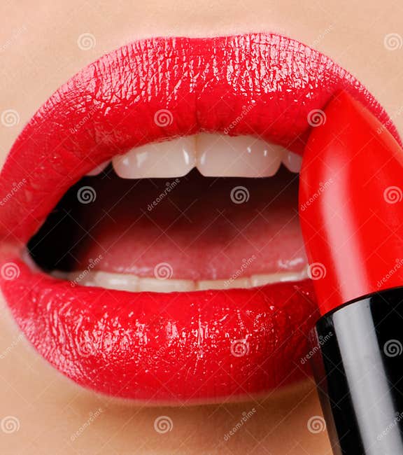 Red lipstick stock photo. Image of cosmetic, woman, lips - 4459960
