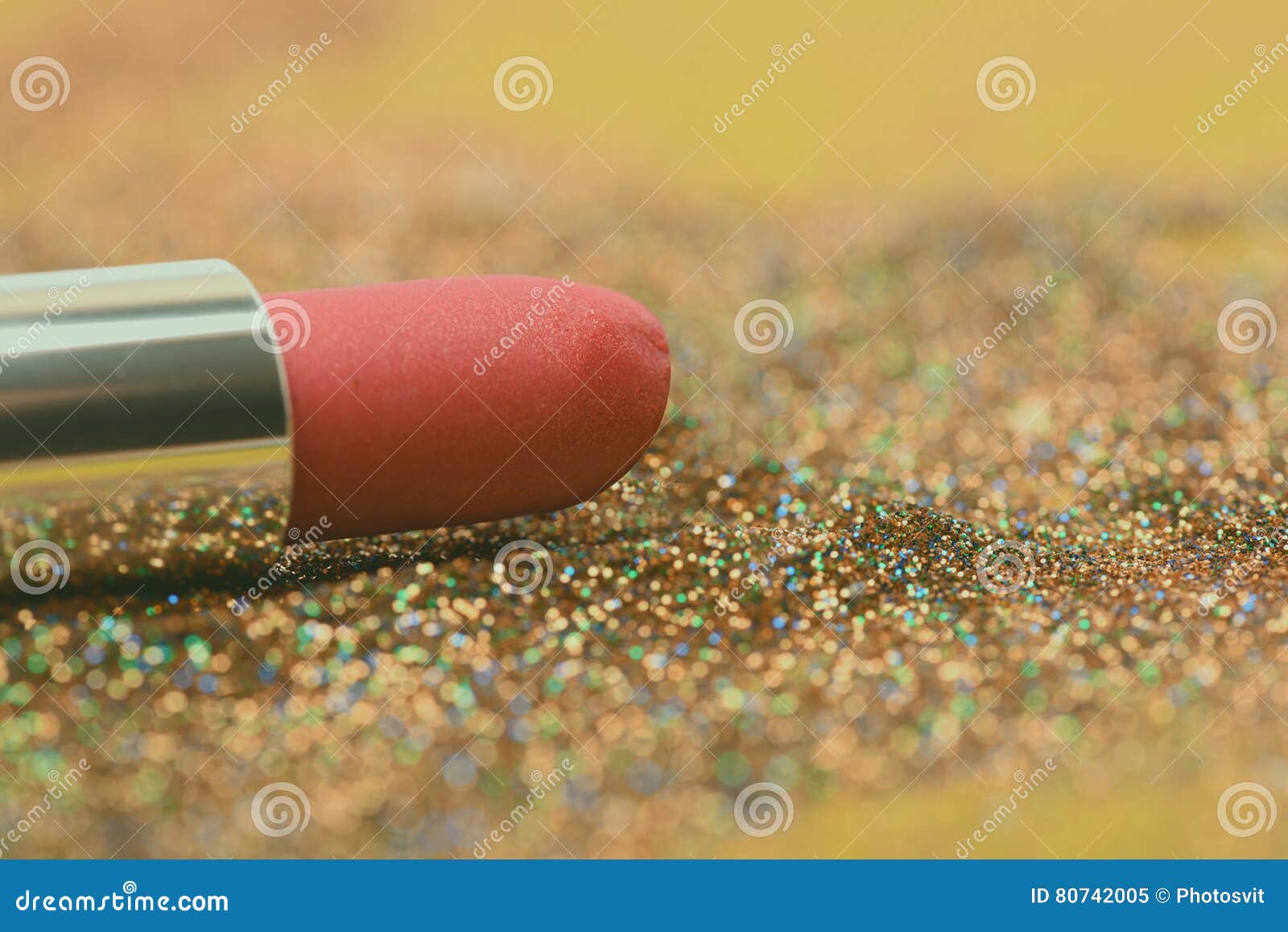 Red Lipstick On Colorful Background Stock Image - Image of concept ...