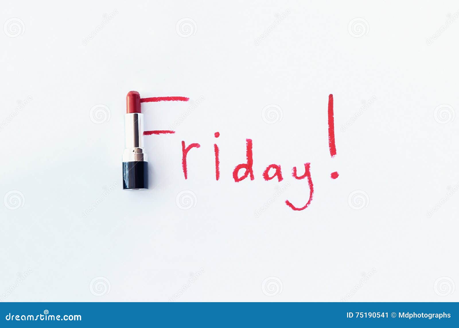 Red Lipstick with Friday Text Stock Image - Image of pretty, mark: 75190541