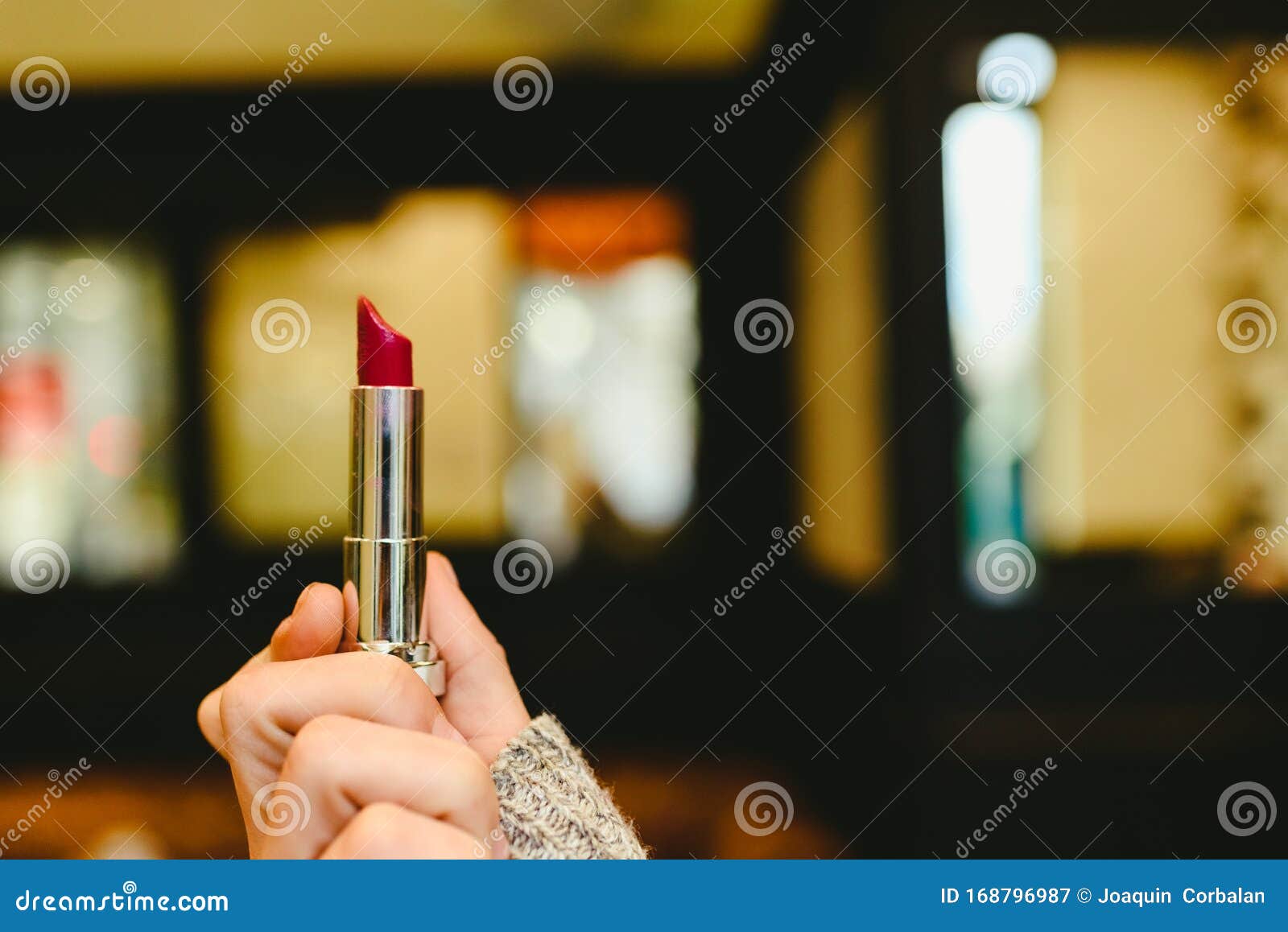 Red Lipstick Held by a Woman`s Hand Stock Image - Image of caucasian ...