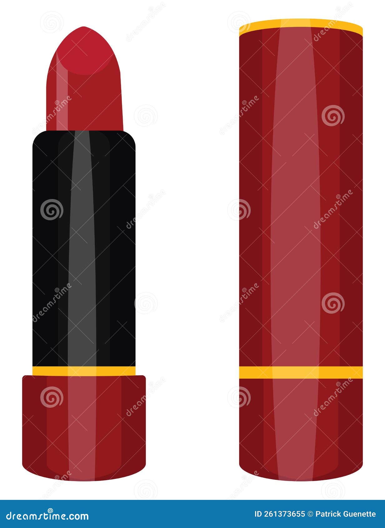 Red lipstick, icon stock vector. Illustration of beautiful - 261373655
