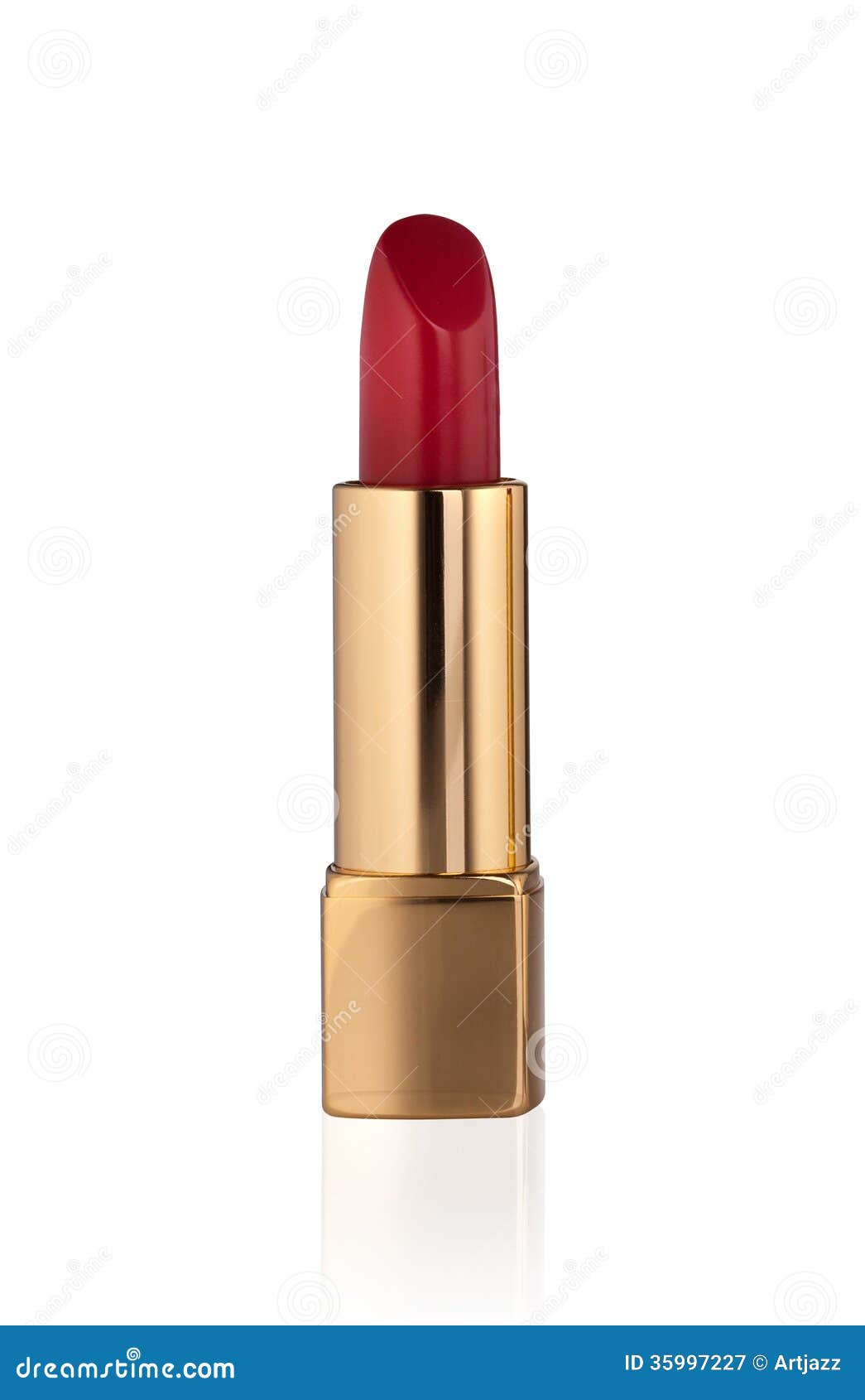 Red Lipstick Isolated on White Background Stock Image - Image of face ...