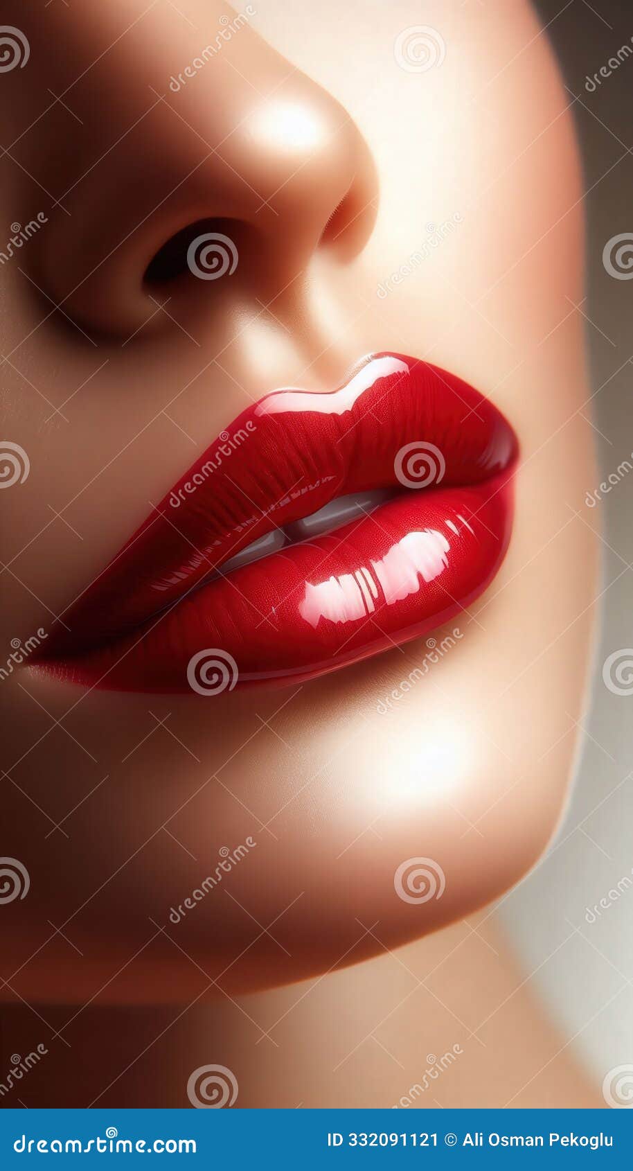 Red lipstick and lips stock illustration. Illustration of looking ...
