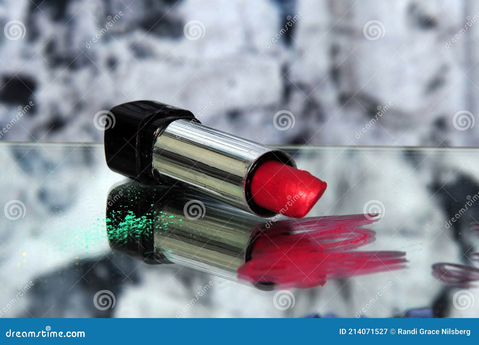 Red Lipstick on Mirror stock image. Image of opened - 214071527