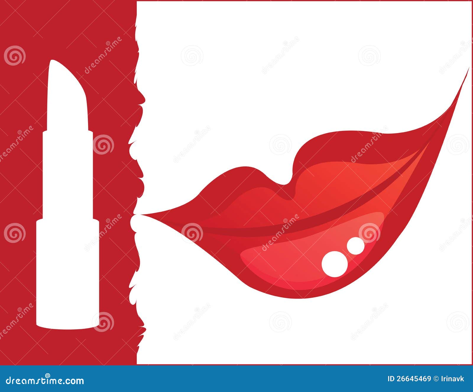 Red lipstick and red lips stock vector. Illustration of graphic - 26645469