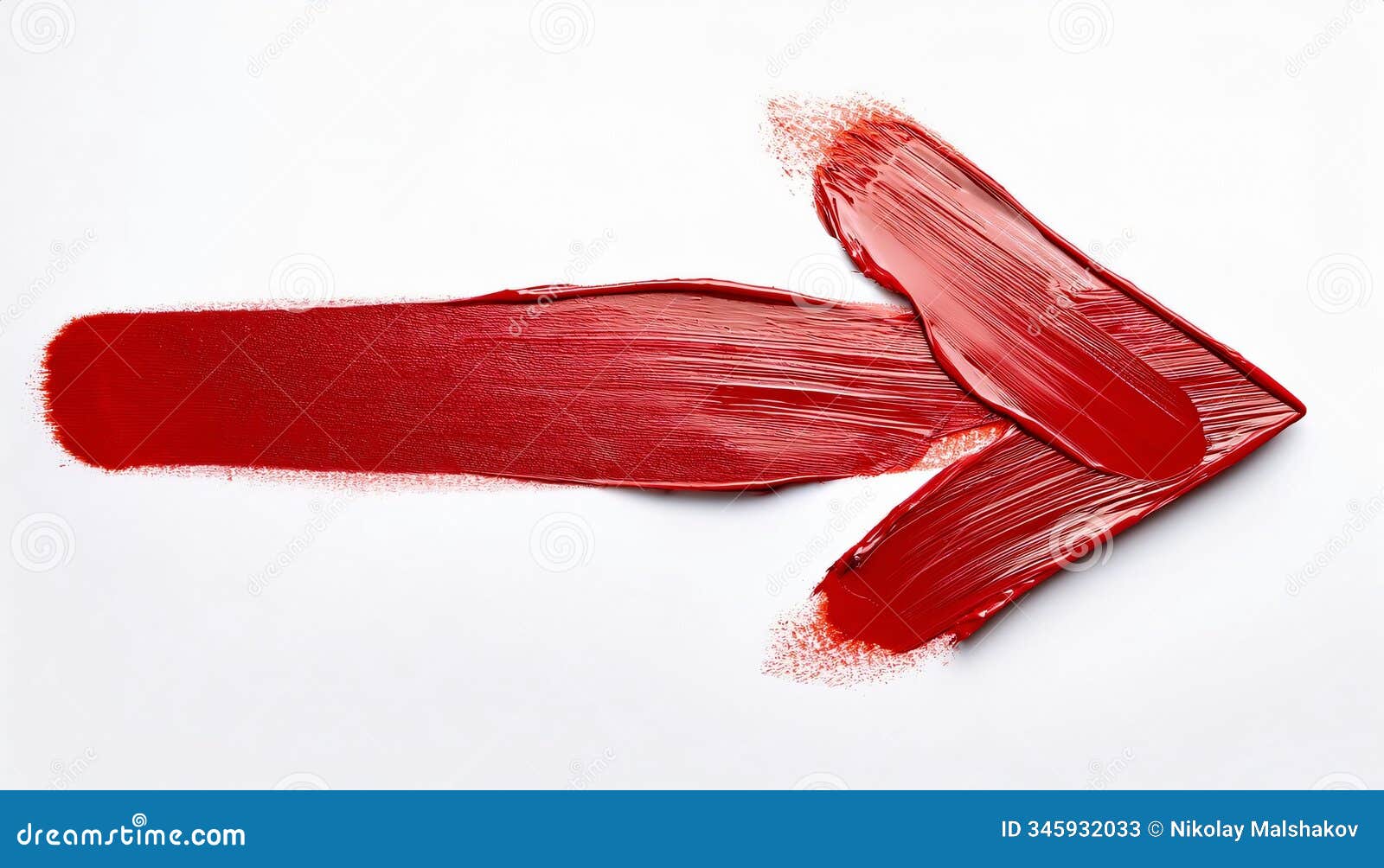 Red Lipstick Smear Forming an Arrow Pointing To the Right on a White ...