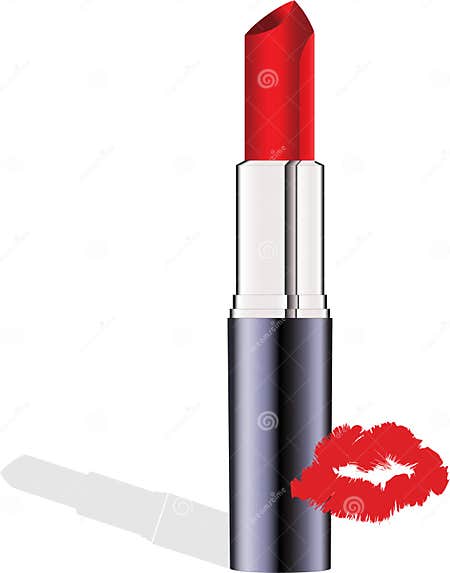 Red lipstick vector stock vector. Illustration of stylized - 7454107