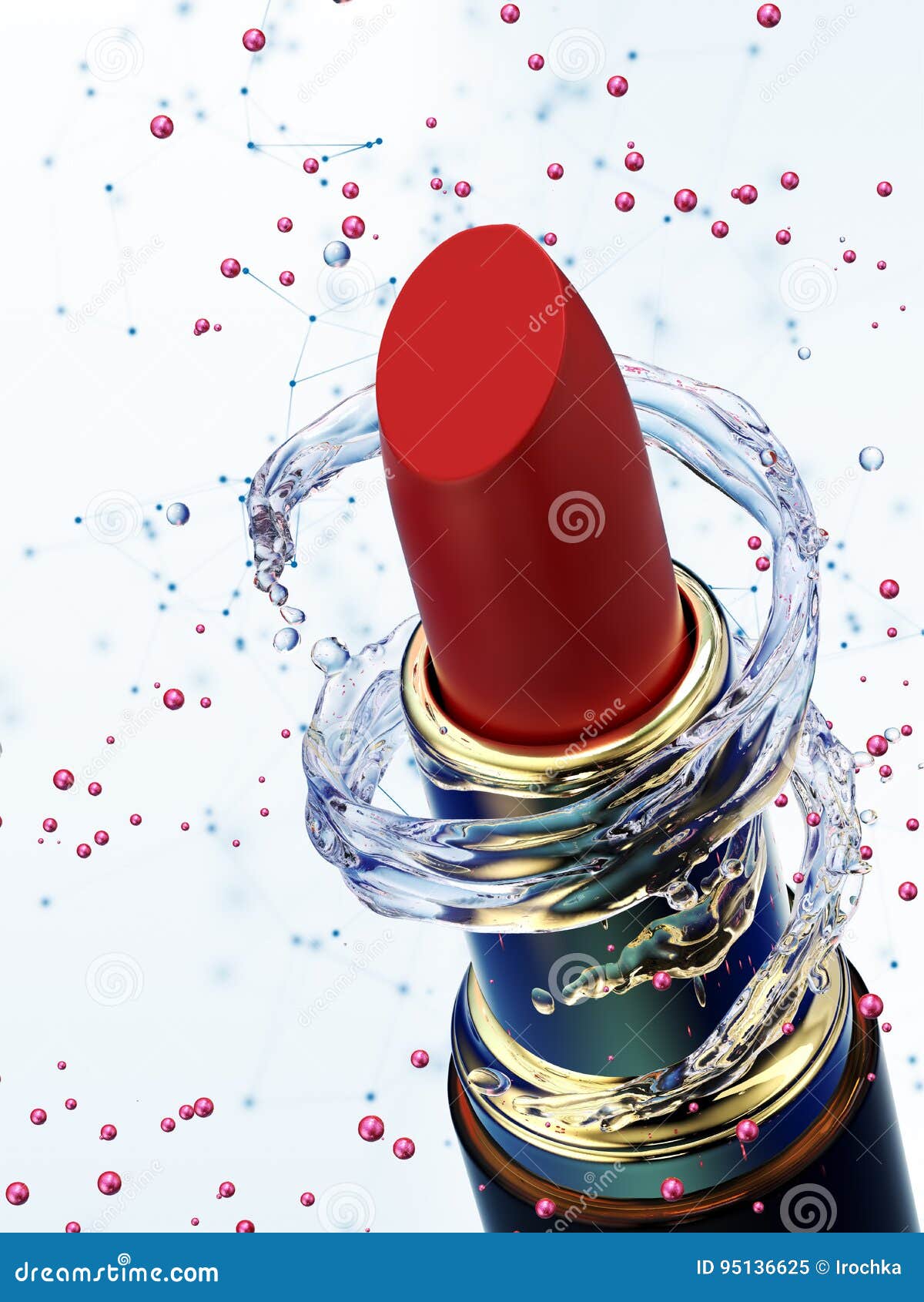 Red Lipstick in Water Splash Stock Illustration - Illustration of ...