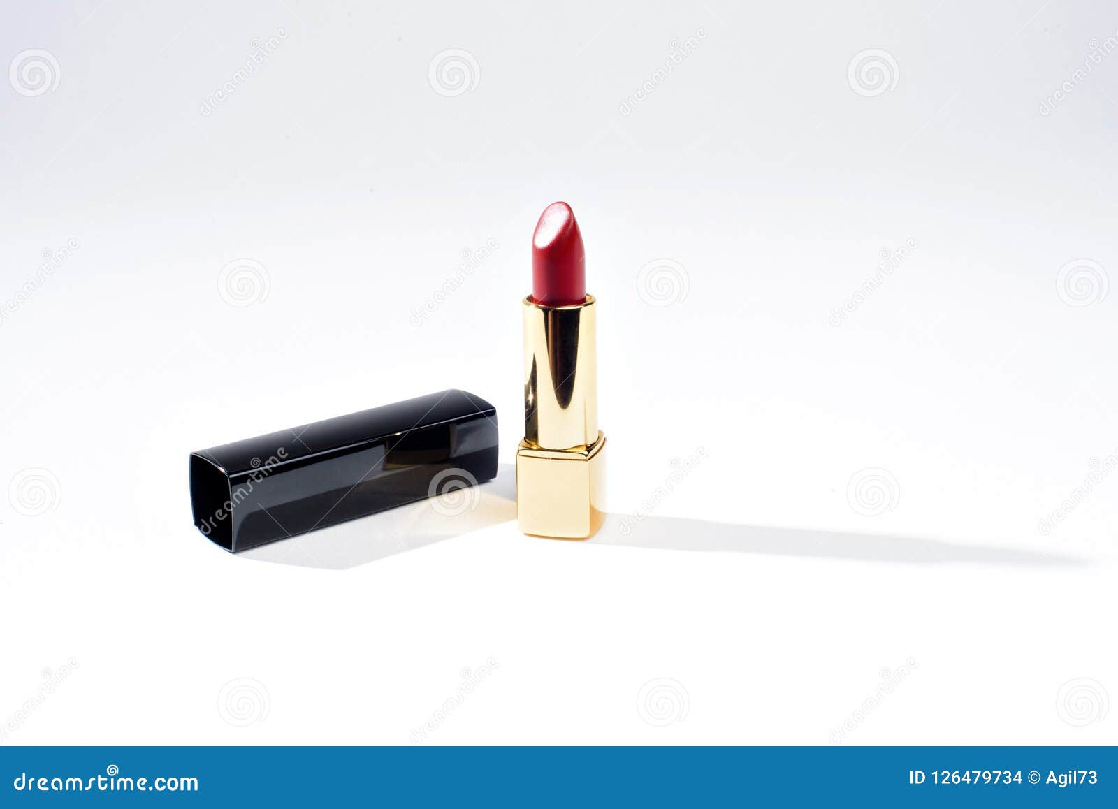 Red Lipstick on a White Background Stock Photo - Image of background ...