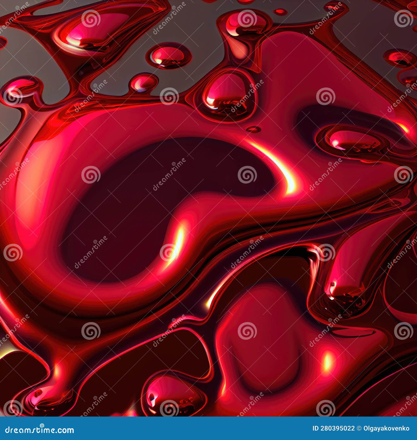 Red Liquid Abstract Background, Like in 3D Style, Ai Generation Stock ...
