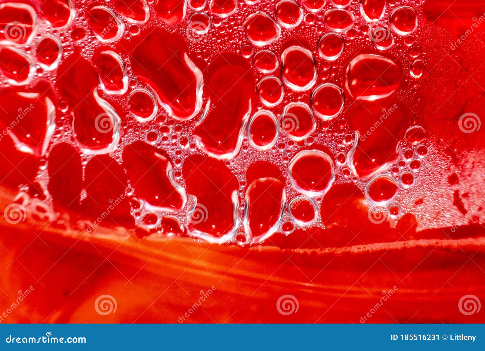 Red Liquid with Bubbles Closeup Stock Image - Image of refreshing ...