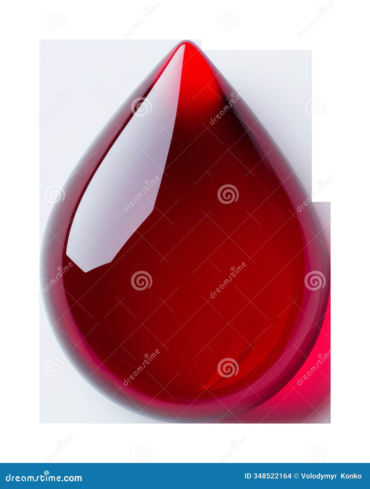 Red Liquid Drop with Reflective Surface Stock Illustration ...
