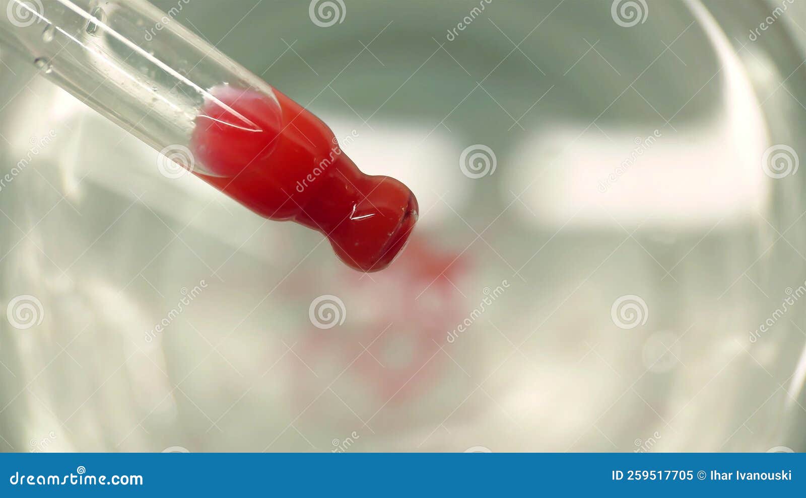 Red Liquid Falling from the Pipette into the Water Stock Video - Video ...