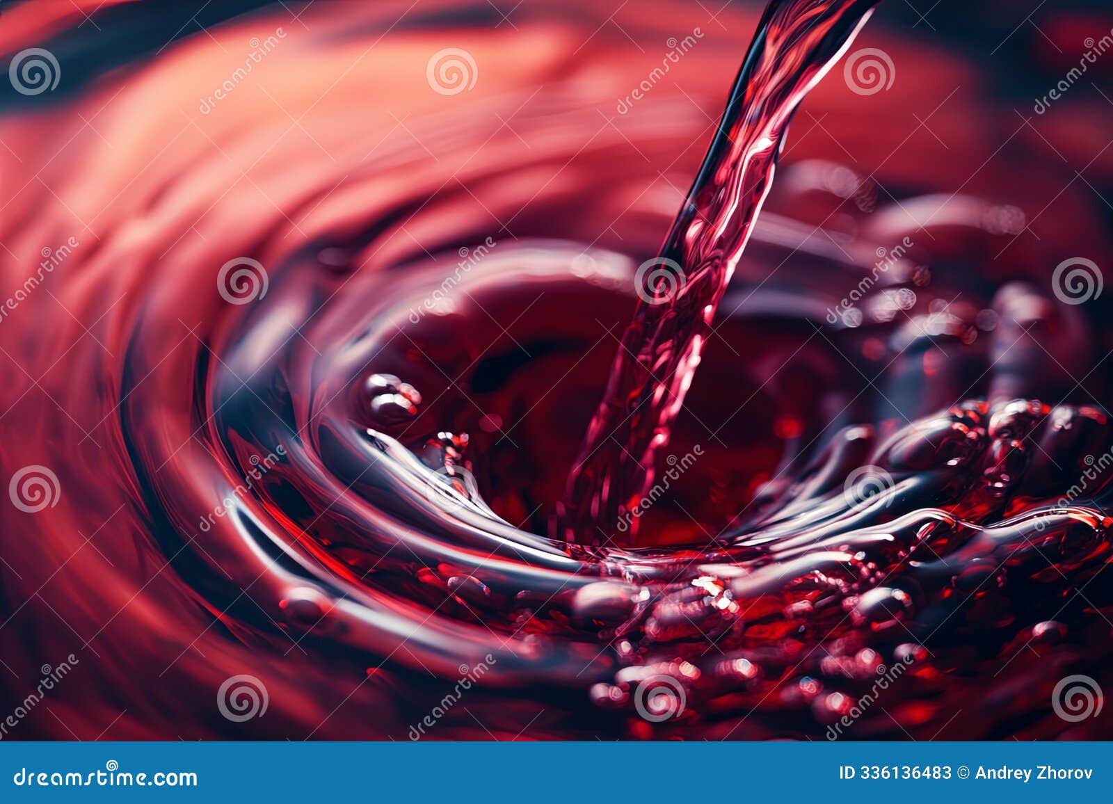 Liquid Red Pouring into a Vibrant Whirlpool of Contrasting Shades ...