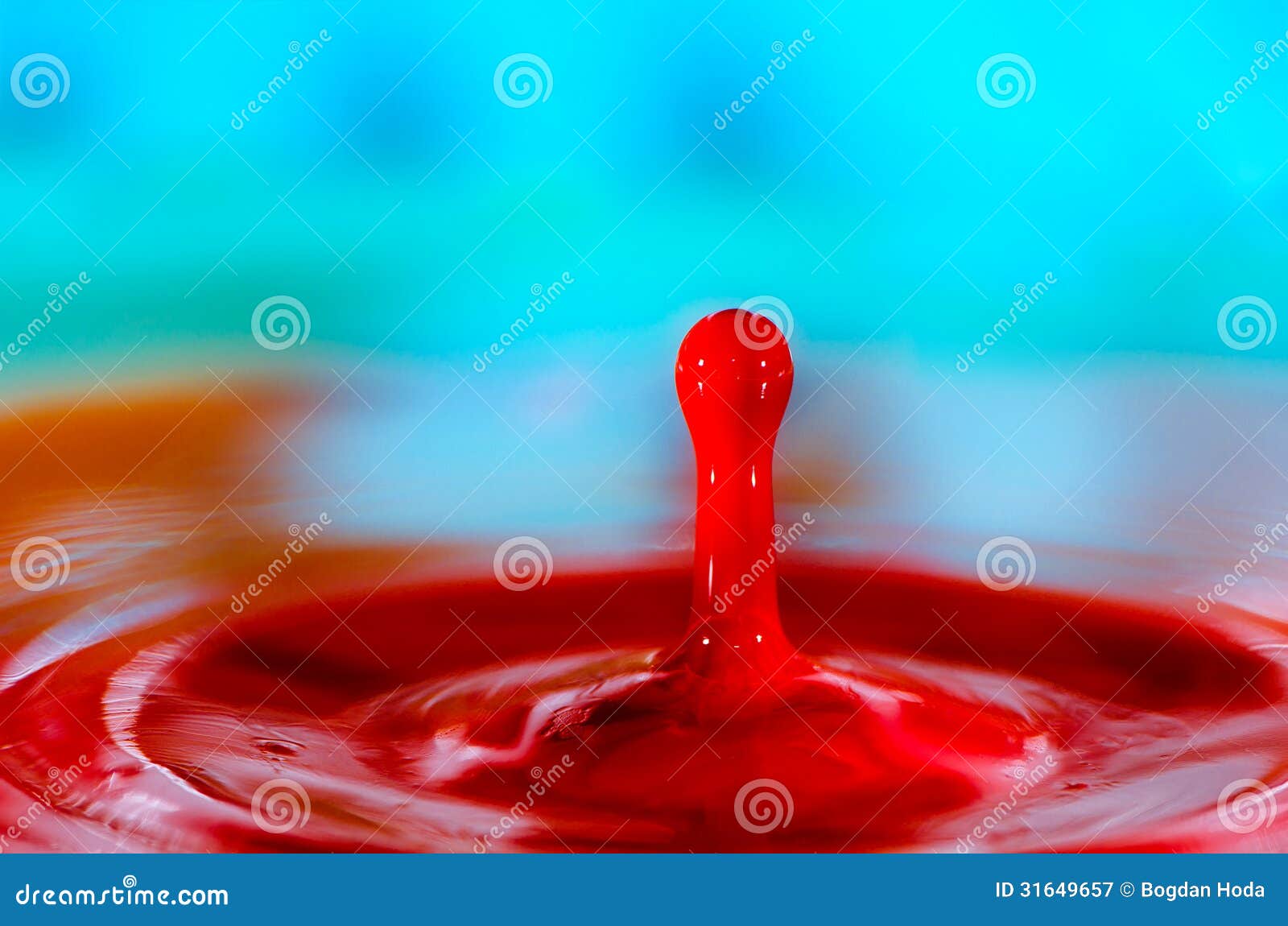 Red Liquid Paint Creating a Splash Stock Image - Image of messy ...