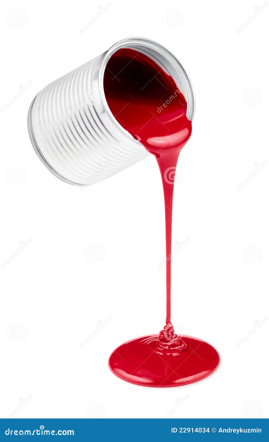 Red Liquid Paints Spouting from Can Isolated Stock Photo - Image of ...