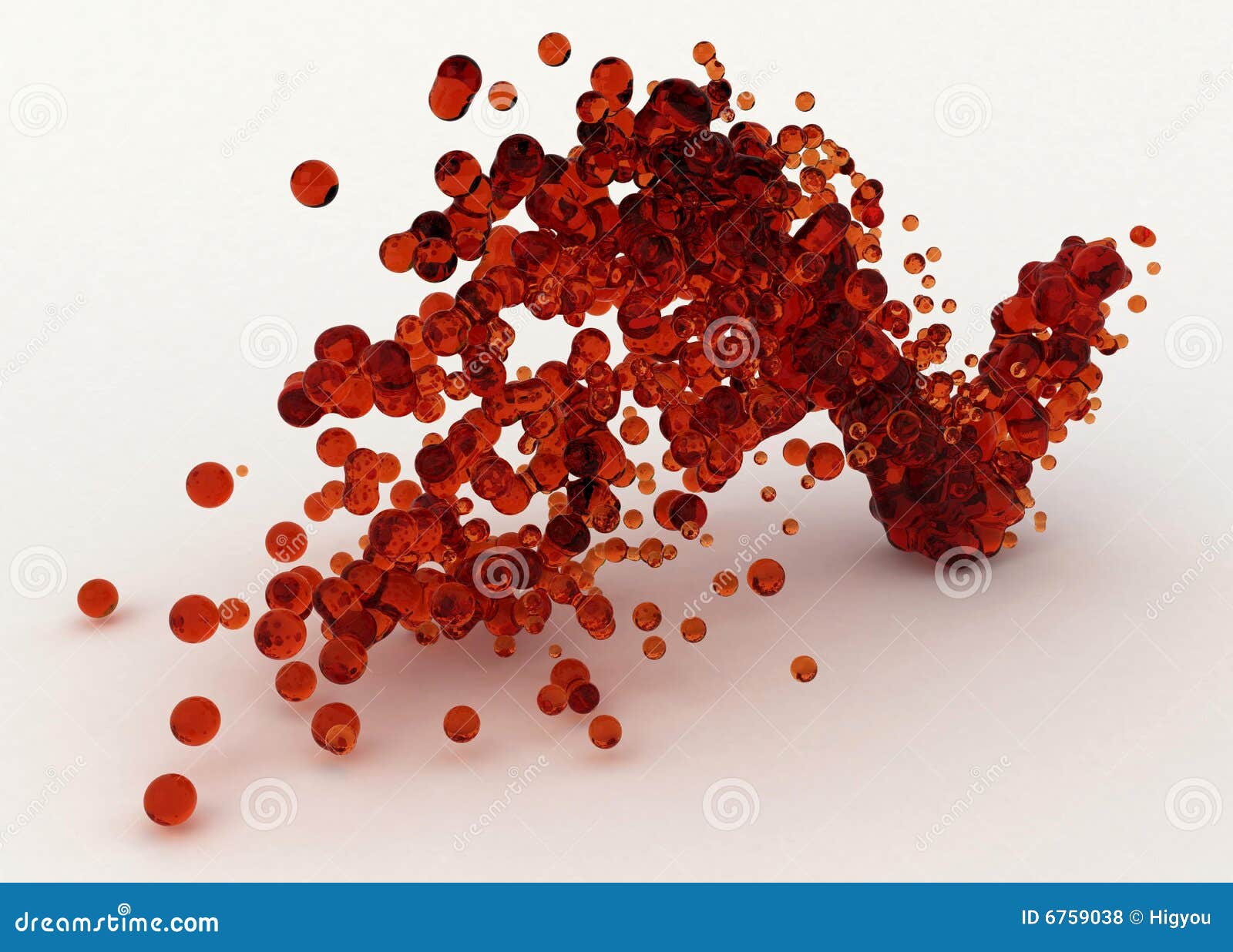 Red Liquid Stream, Bounce stock illustration. Illustration of stream ...