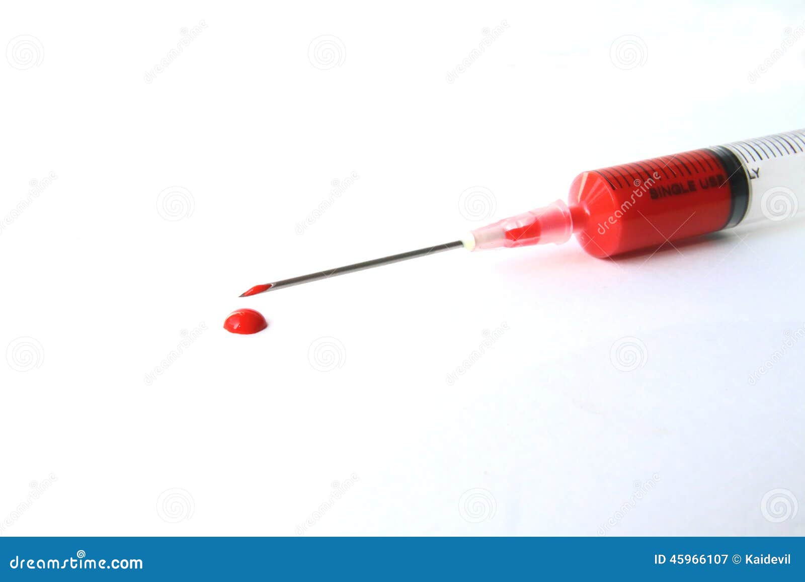 Red liquid in the syringe stock image. Image of health - 45966107