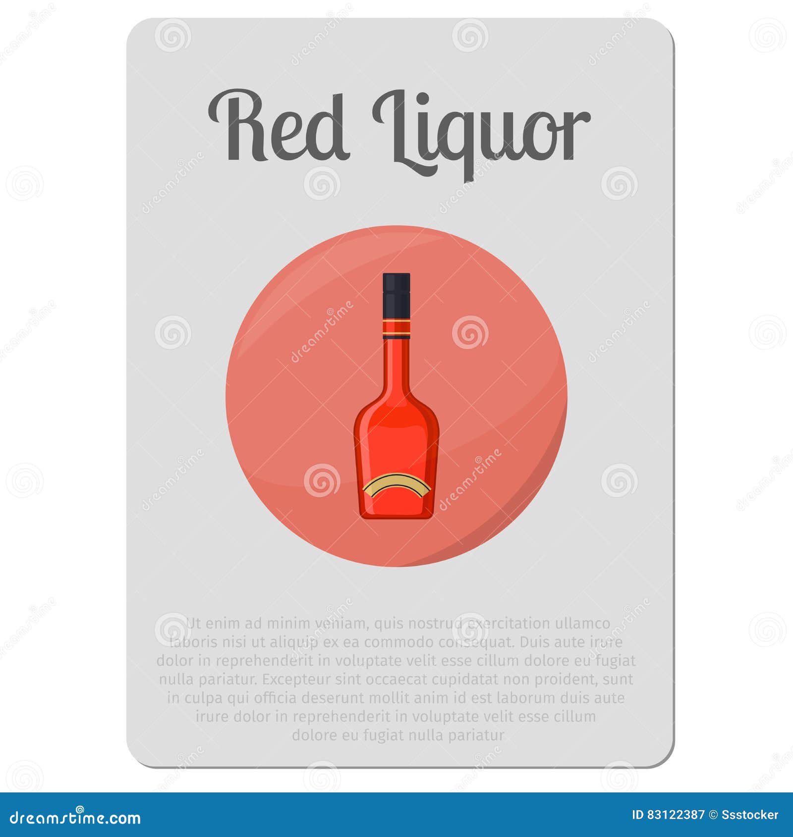 Red Liquor Alcohol Sticker with Bottle Stock Vector - Illustration of ...