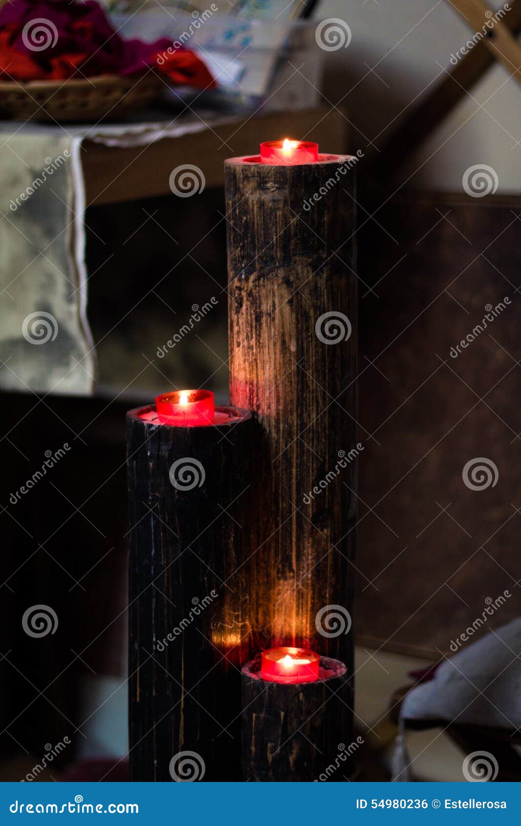Red lit candles stock photo. Image of peaceful, holder - 54980236