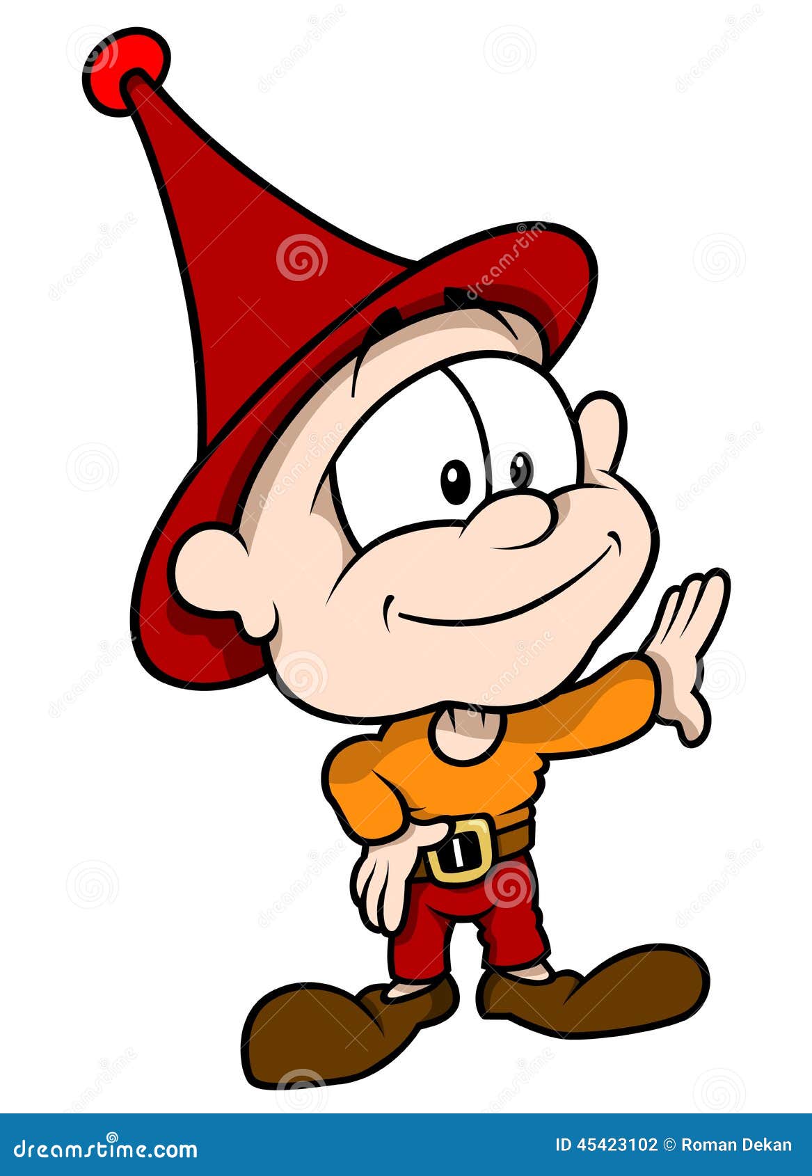 Red Little Elf stock vector. Illustration of cartoon - 45423102