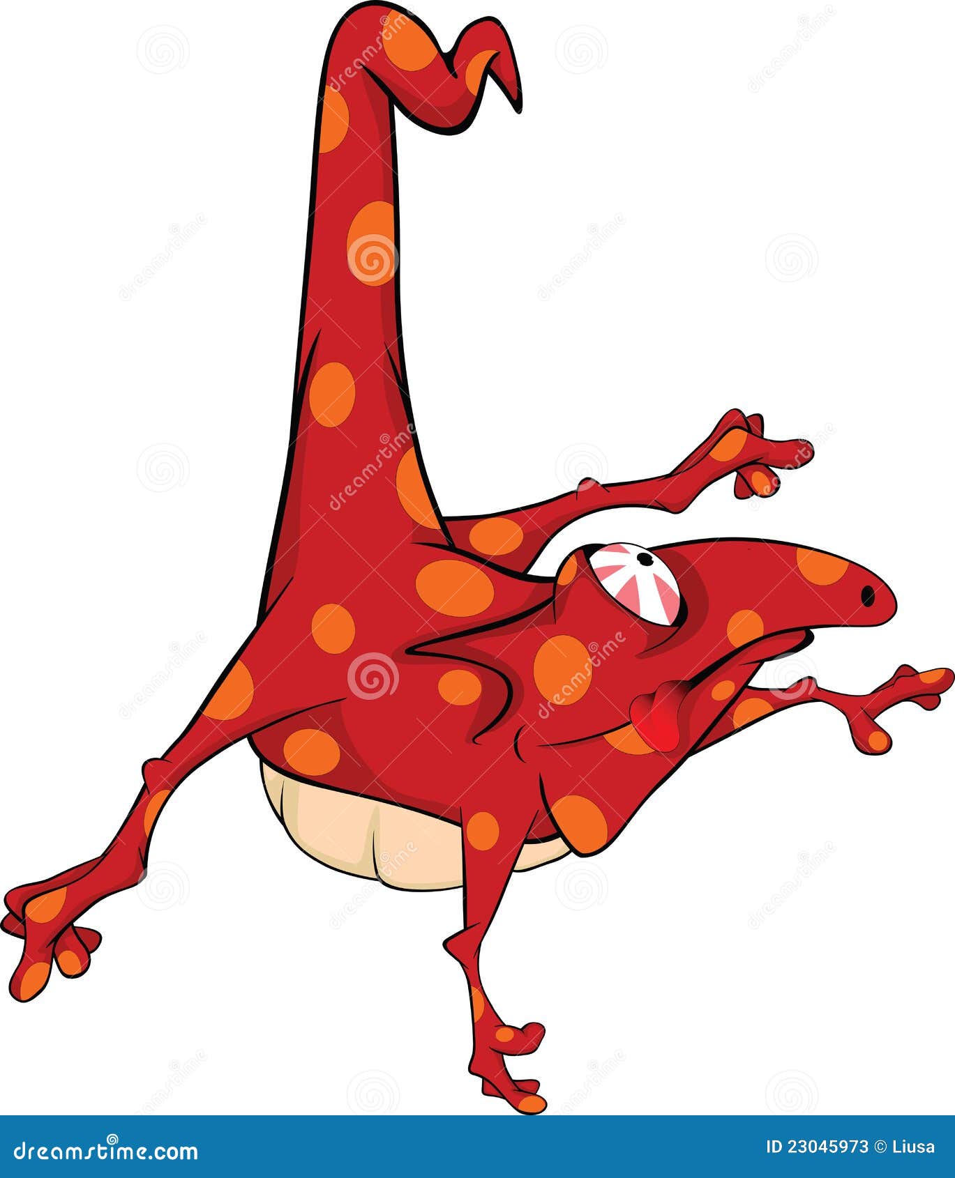 Red little lizard. Cartoon stock vector. Illustration of humor - 23045973