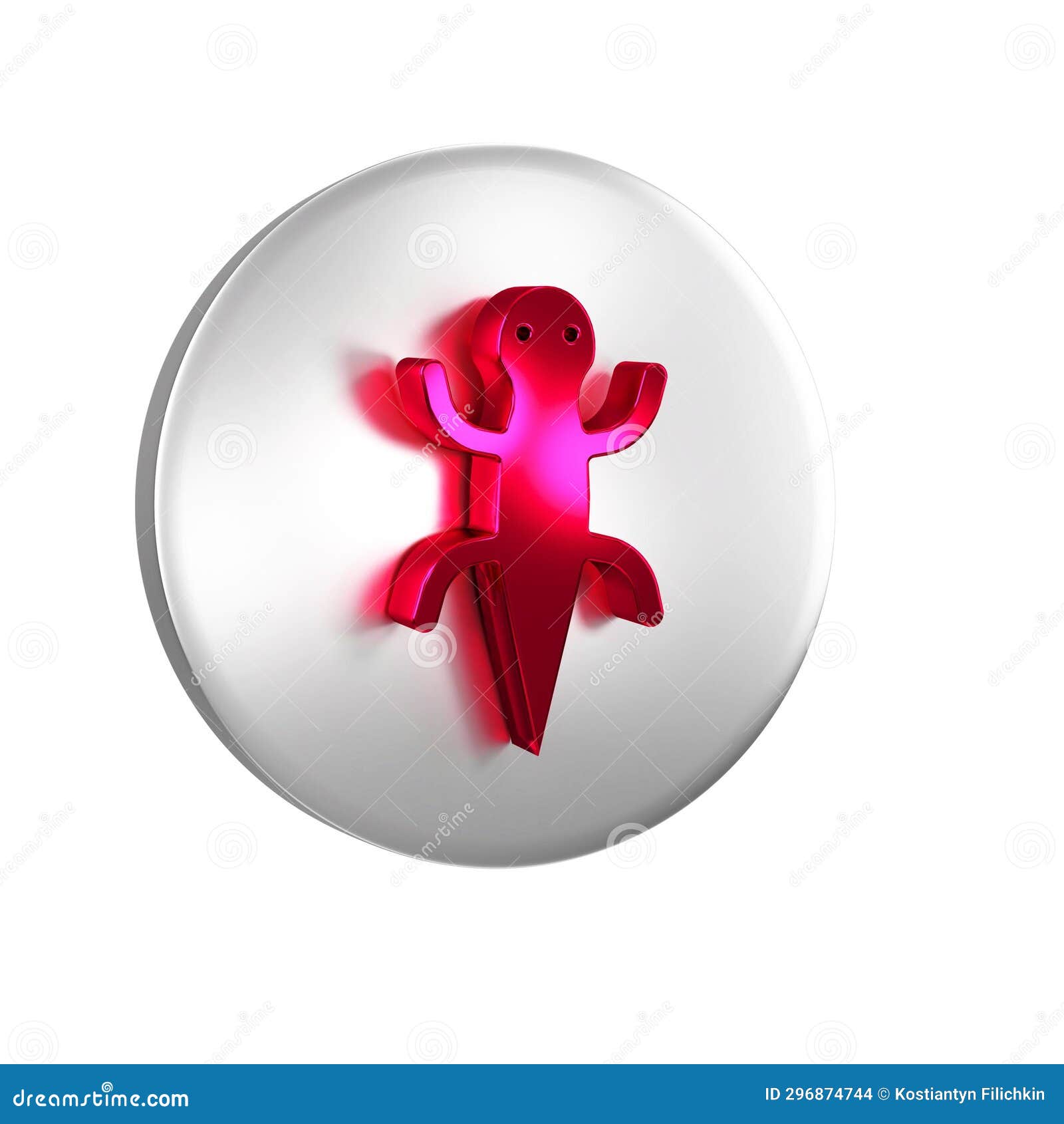 Red Lizard Icon Isolated on Transparent Background. Silver Circle ...