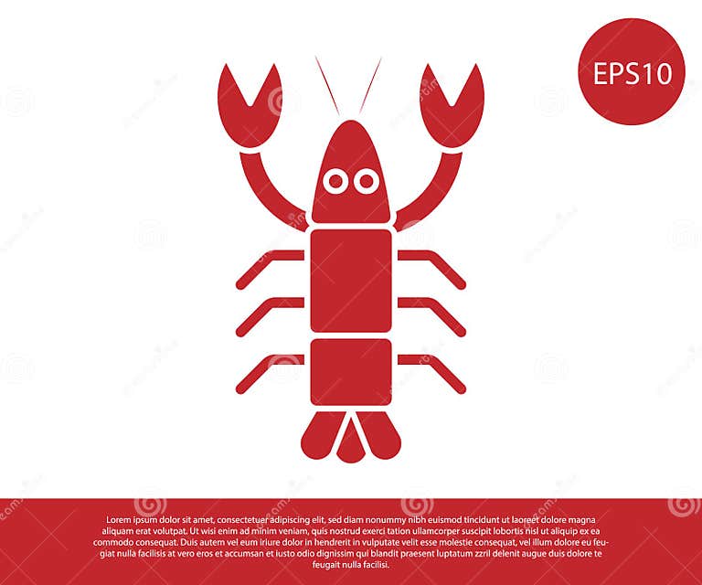 Red Lobster Icon Isolated on White Background. Vector Stock Vector ...
