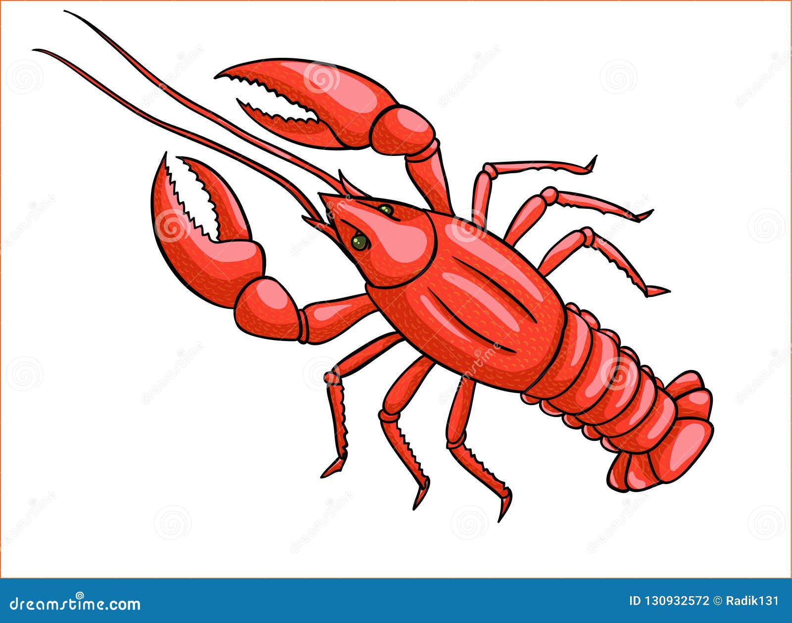 Red lobster stock vector. Illustration of white, maritime - 130932572
