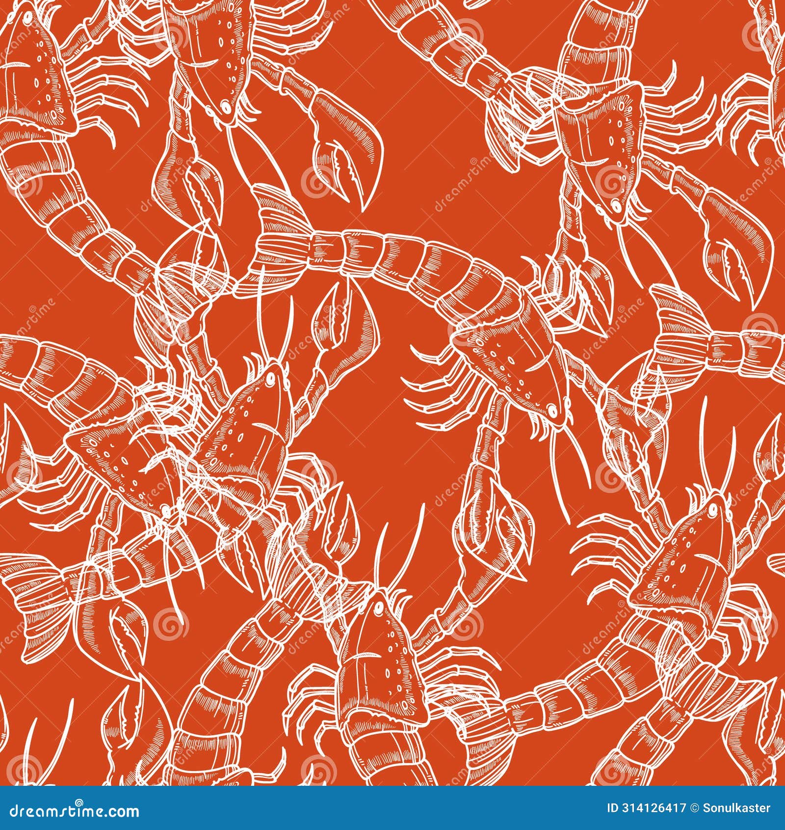 Red Lobster Seamless Pattern Stock Image - Image of abstract, texture ...