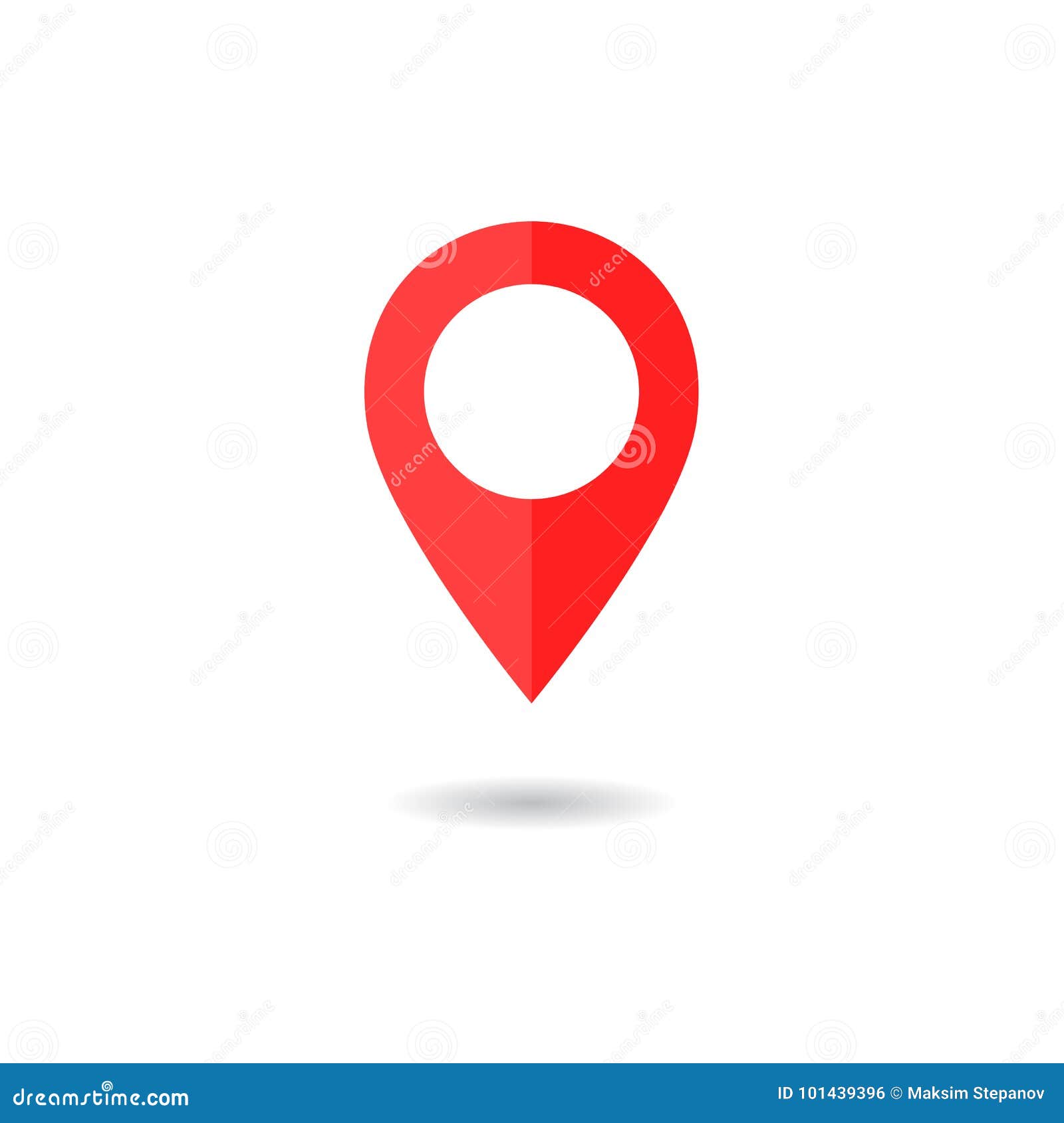 Red Local Marker with Shadow. Stock Vector - Illustration of road ...