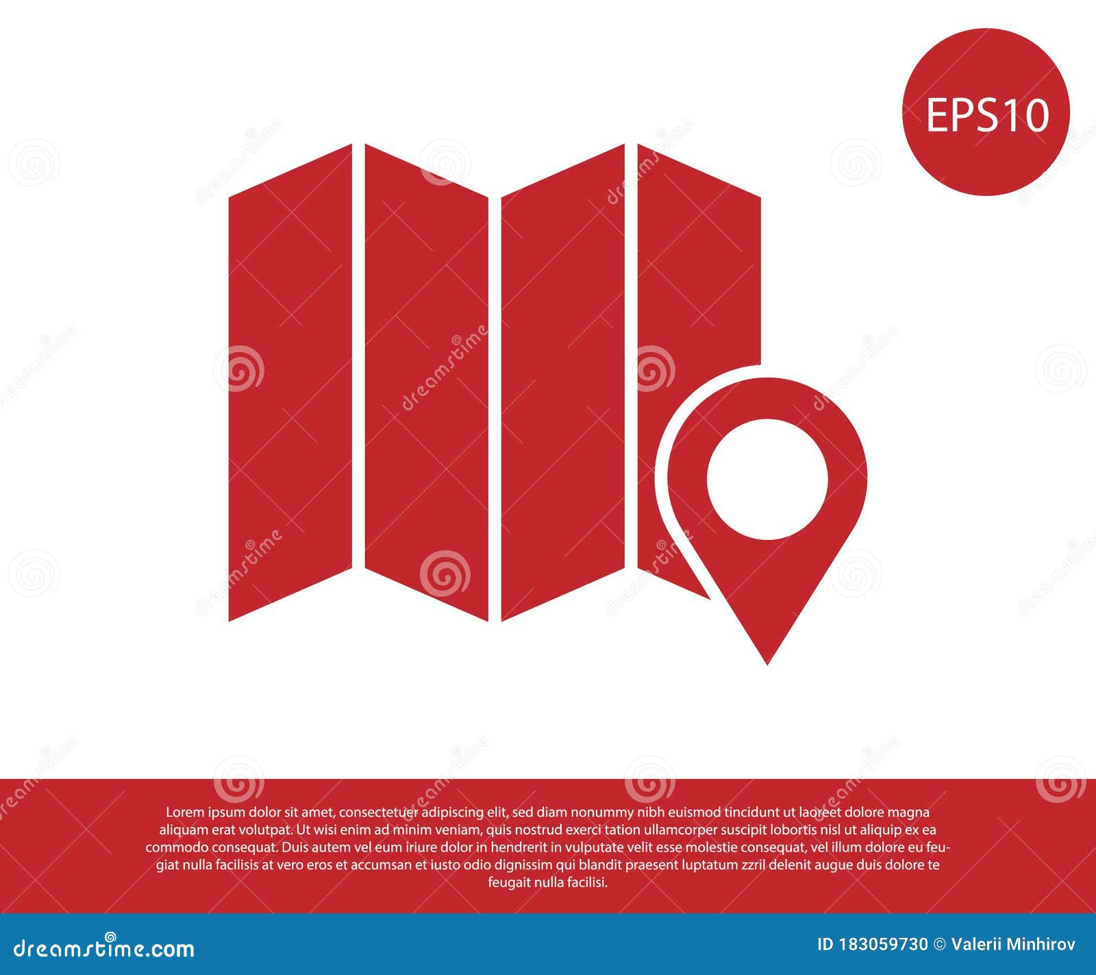 Red Location of the Forest on a Map Icon Isolated on White Background ...