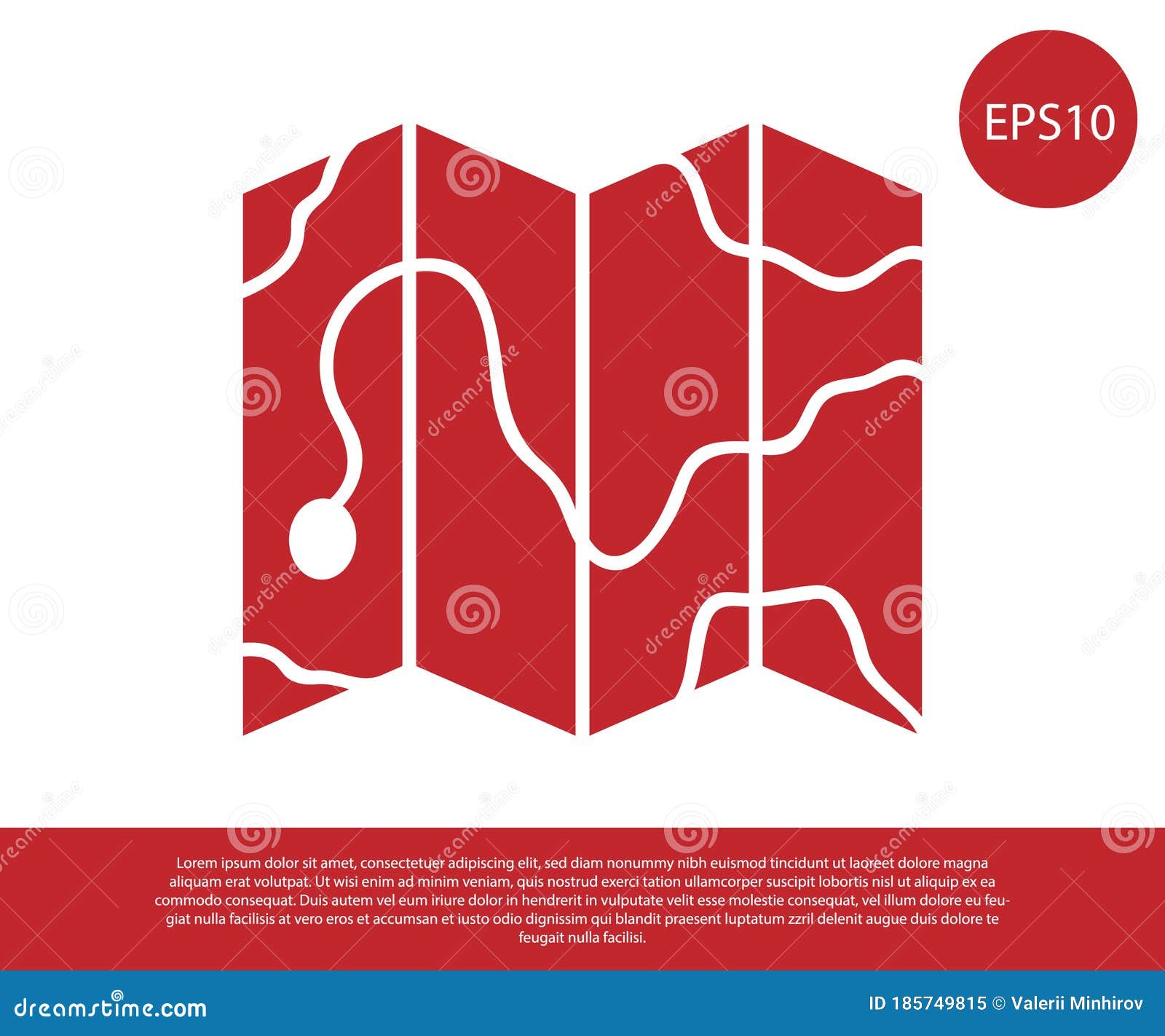 Red Location of the Forest on a Map Icon Isolated on White Background ...