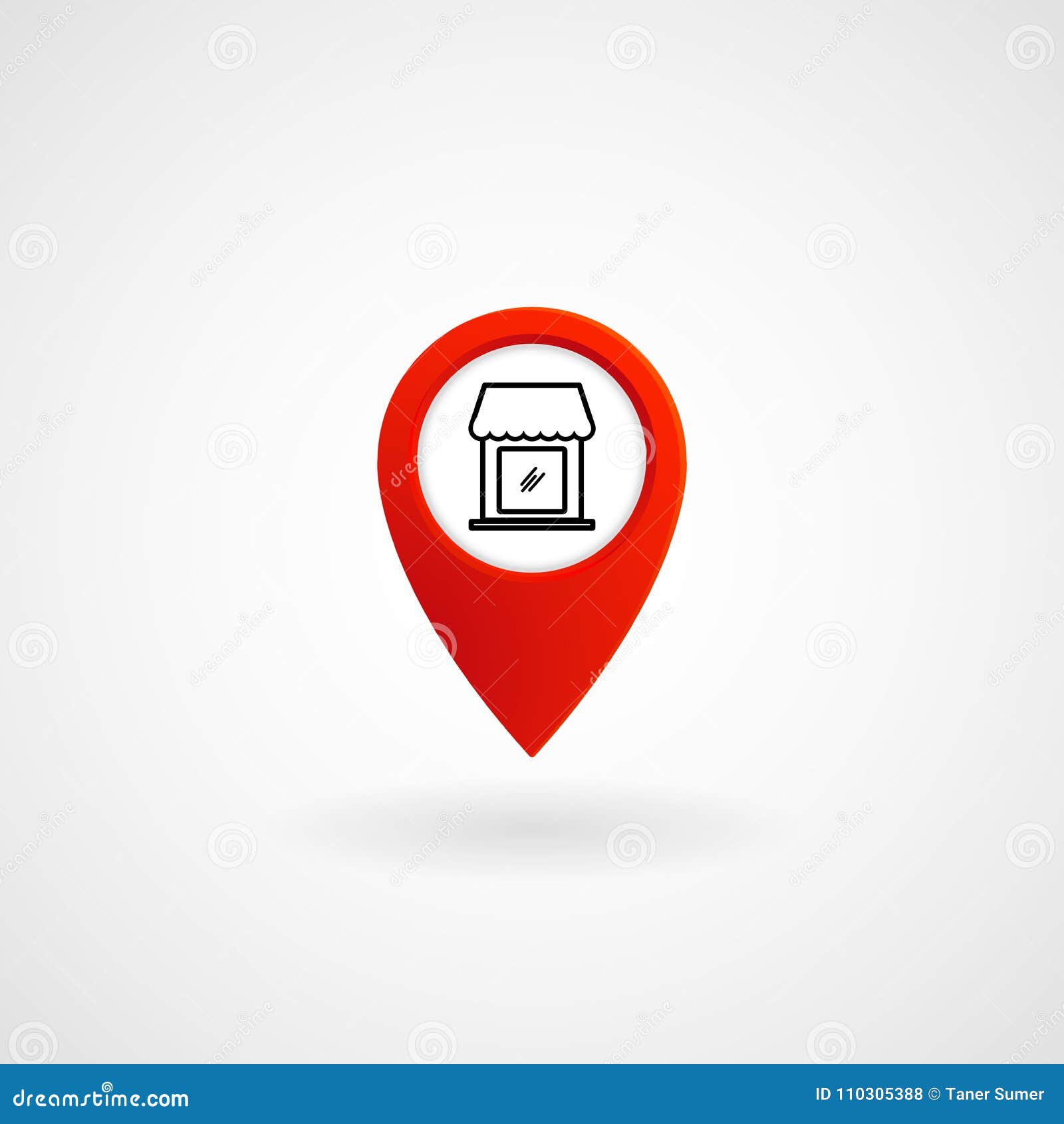 Red Location Icon for Store, Vector Stock Vector - Illustration of cart ...