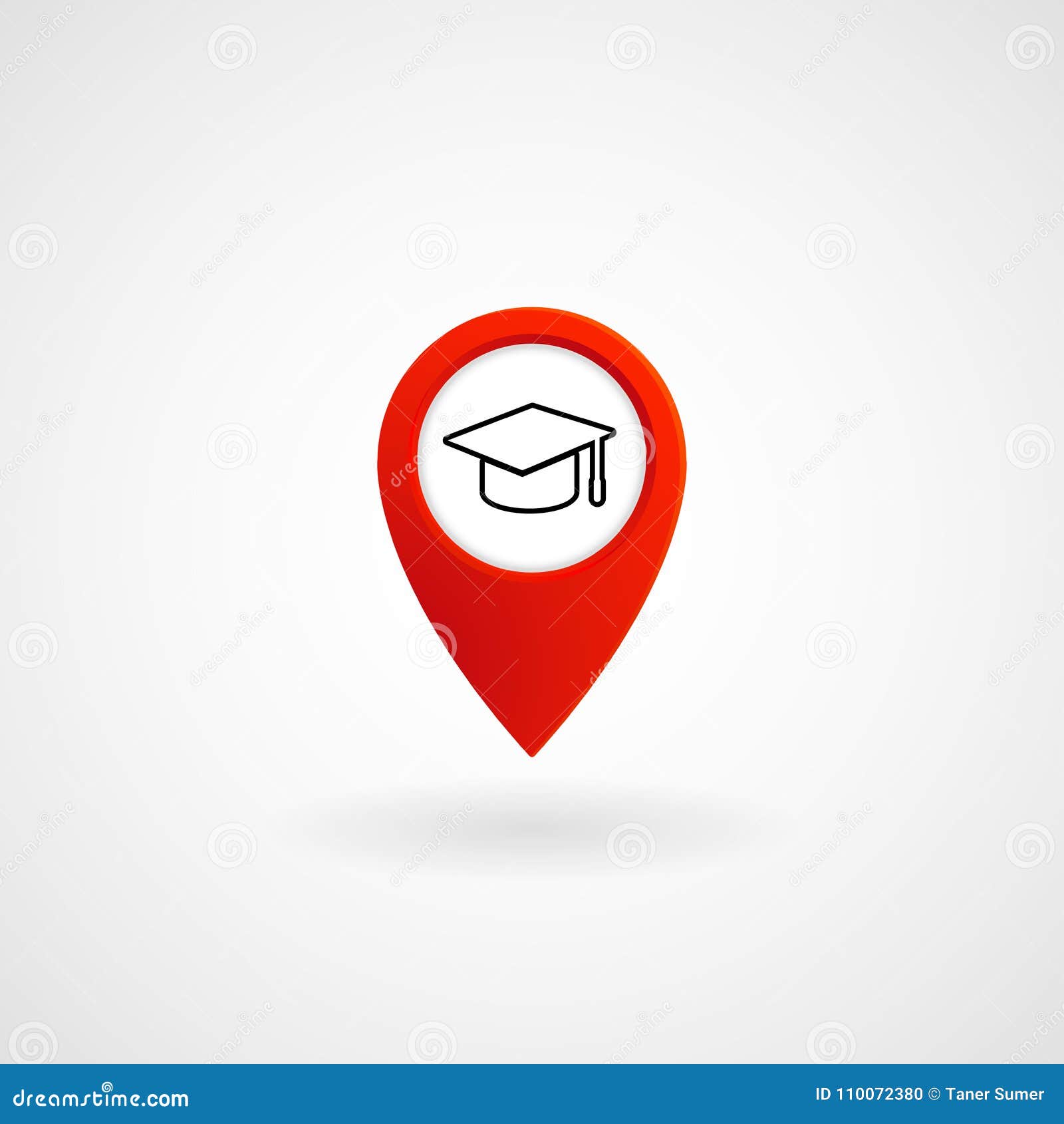 Red Location Icon for University, Vector Stock Vector - Illustration of ...