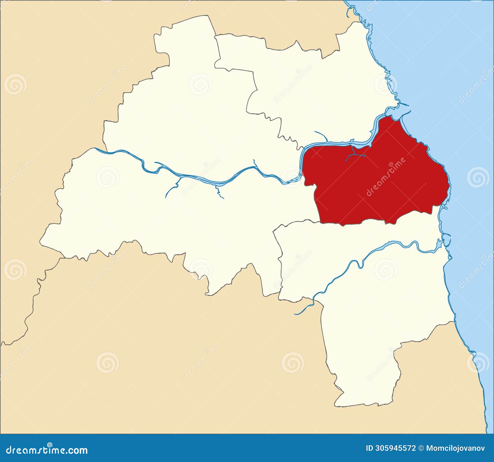 Red Location Map Of The METROPOLITAN BOROUGH OF SOUTH TYNESIDE, TYNE ... Red Location Map Of The METROPOLITAN BOROUGH OF SOUTH TYNESIDE, TYNE ...