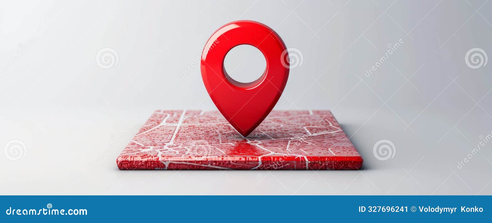 Red Location Pin on Map Model in Minimalistic Design, Concept of ...