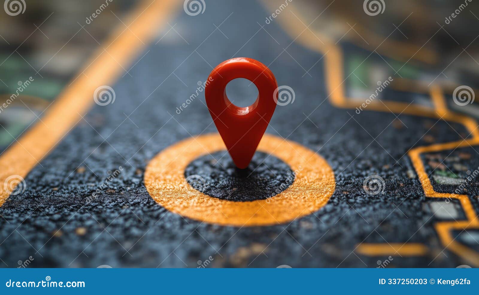 Red Location Pin on Map Symbolizes Navigation and Direction Stock ...