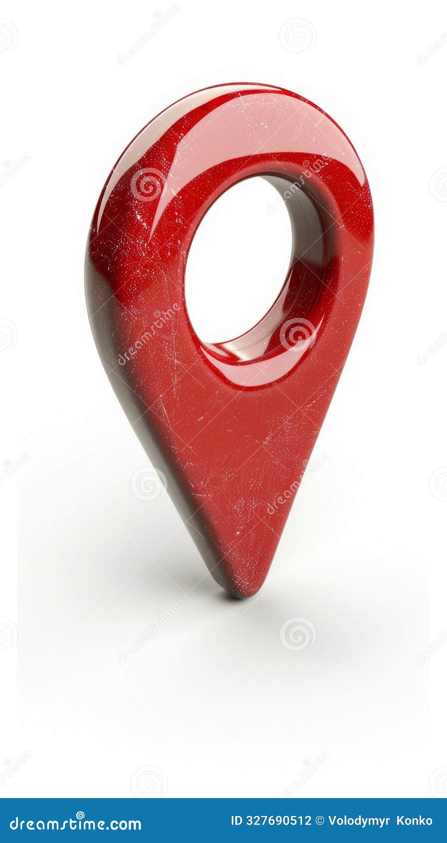 Red Location Pin Marker on White Background, 3d Rendering. Navigation ...