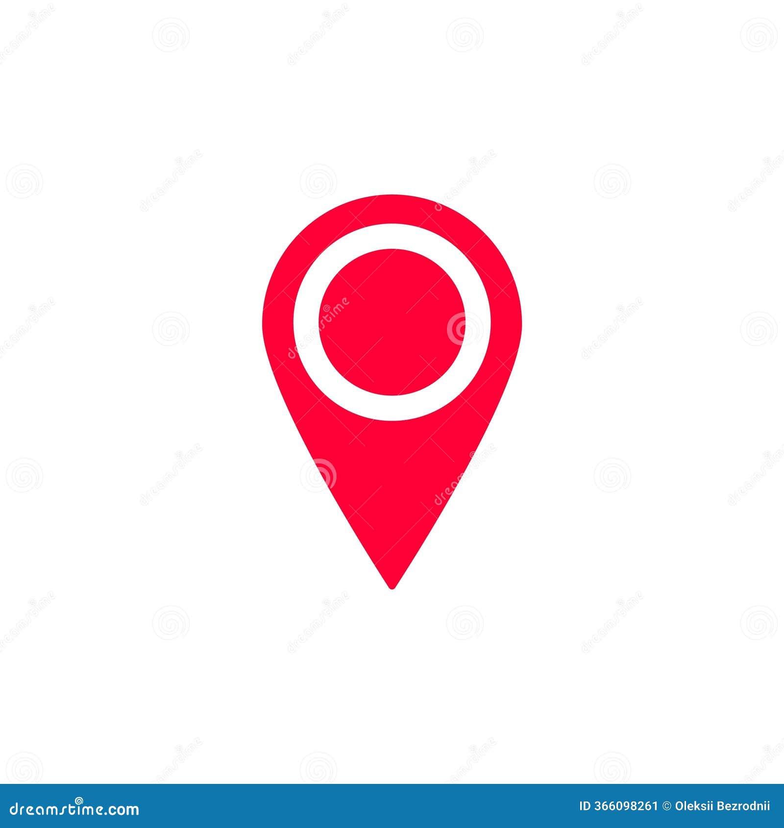 Red Location Pin Symbol With Central Dot On White Visualizing Map ...