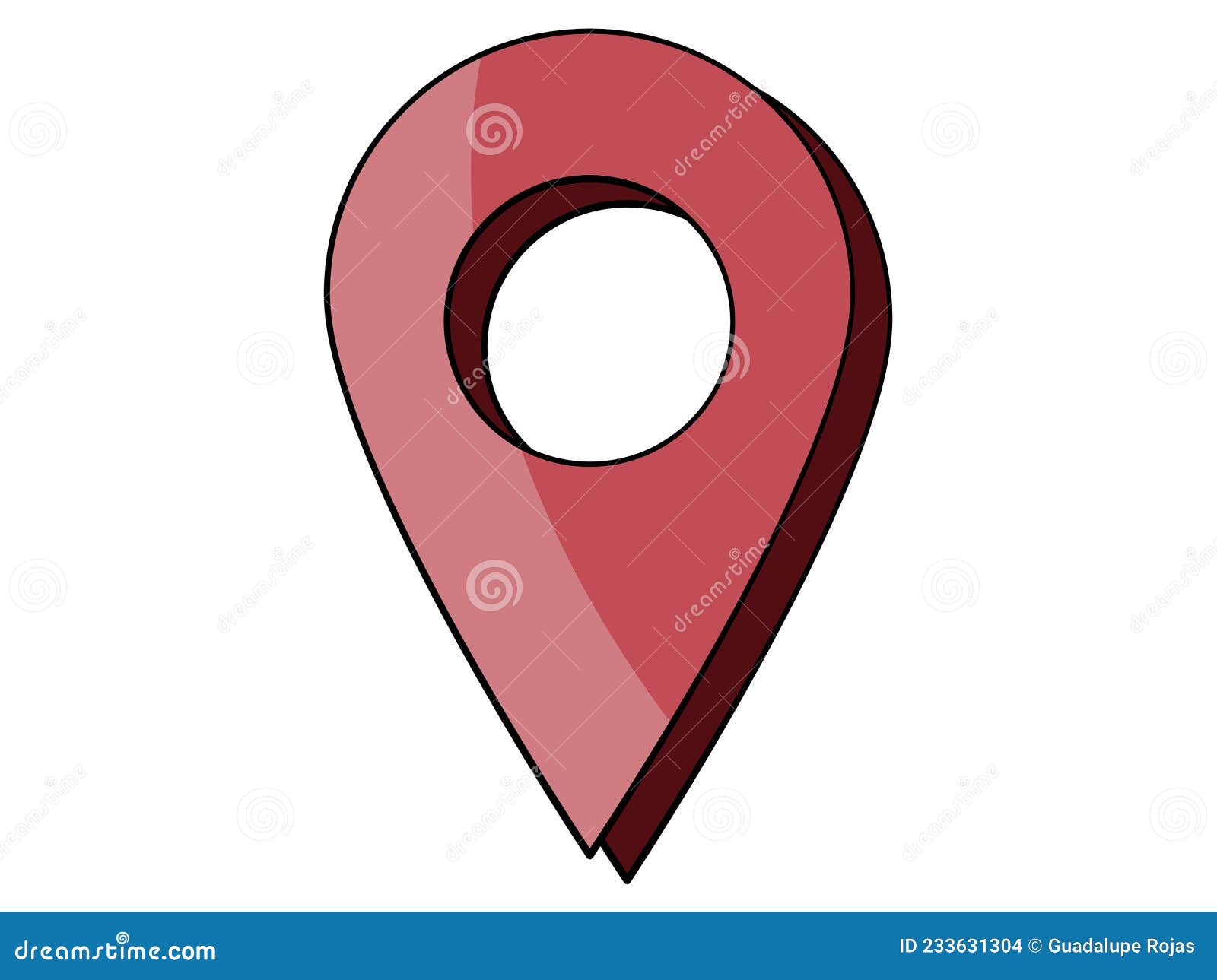 Red Location Point Icon on White Background Stock Vector - Illustration ...